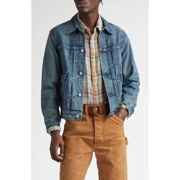 Double Rl Type 2 Roughout Denim Trucker Jacket - Westview Wash